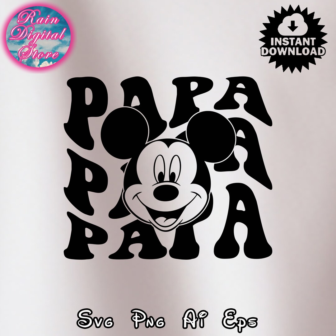 Mouse Papa SVG, Papa Mouse Svg Png Ai Eps Cricut Cutting File Vinyl Cut ...