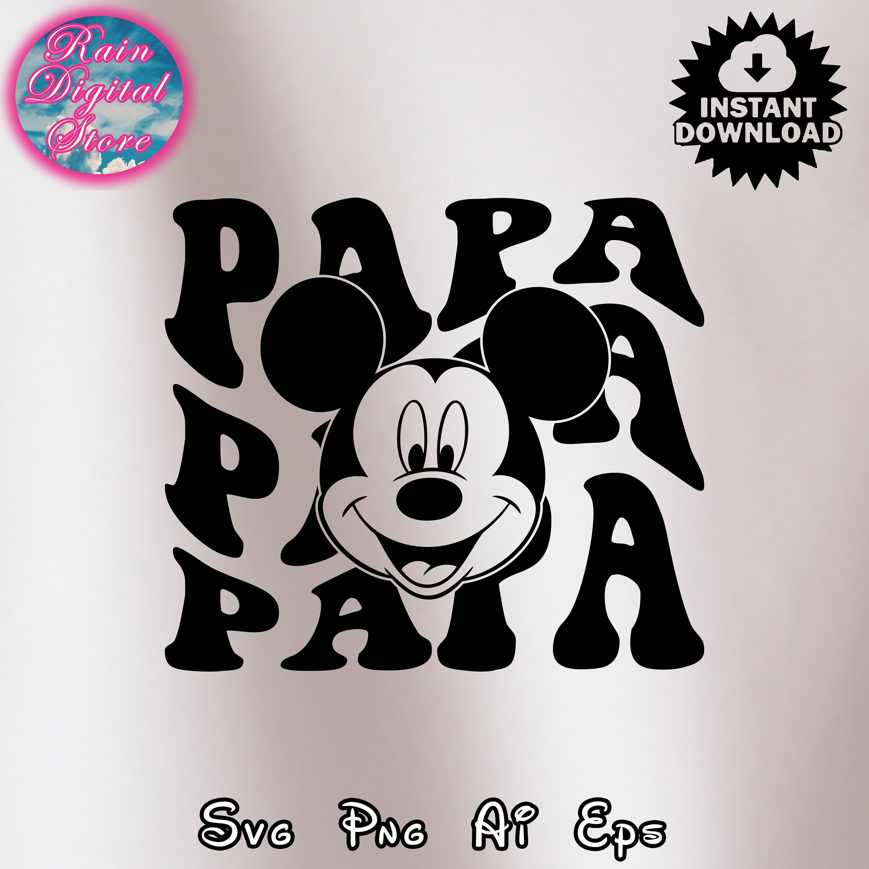 Mouse Papa SVG, Papa Mouse Svg Png Ai Eps Cricut Cutting File Vinyl Cut ...