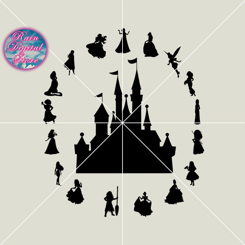 Princesses Castle Silhouette SVG, Disneyy Magical Princesses Castle ...