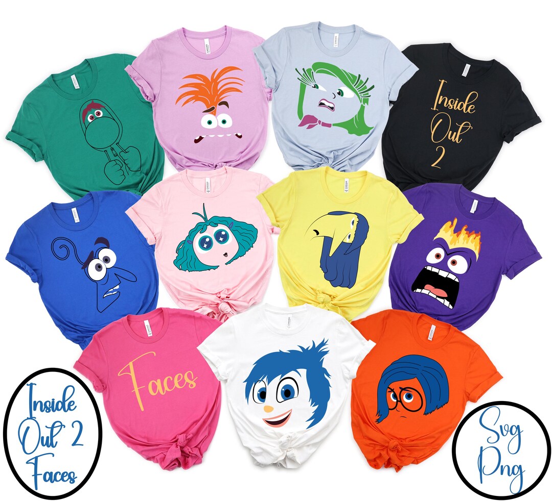 Inside Out 2 Character Face Svg Png, Inside Out Shirt Png, Svg for Cut ...