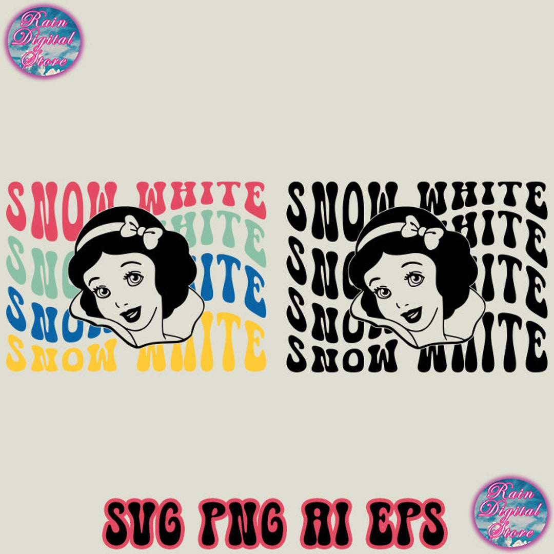Retro Princess Snoww Whitee Svg Png Cricut, Colorful Snoww Whitee Svg ...