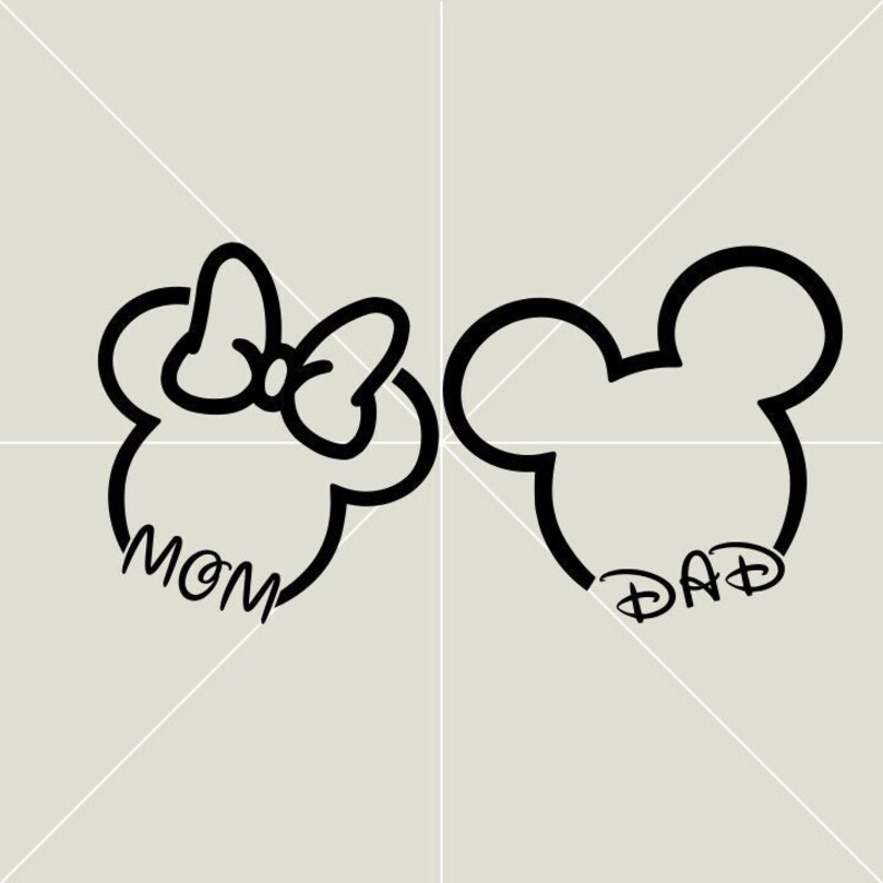 Disneyy Mom Dad Svg Minniee Mickeyy Mom Dad Svg Mother's - Etsy