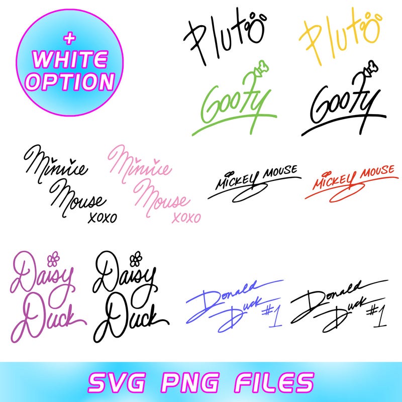 Mickey Mouse Signature Svg - Etsy