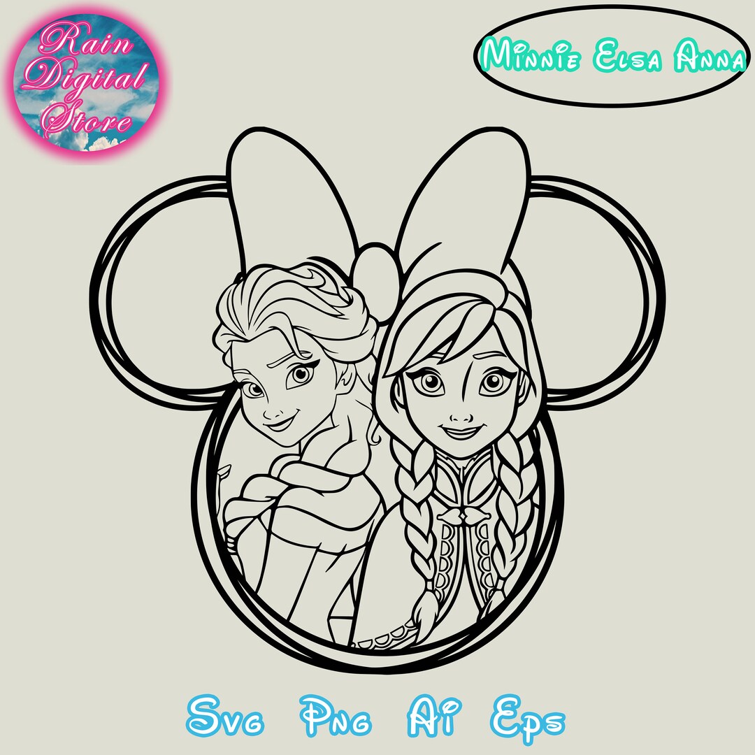 Minniee Elsaa & Annaa Svg Png Cricut, Elsaa Annaa Vector, Frozenn Shirt ...