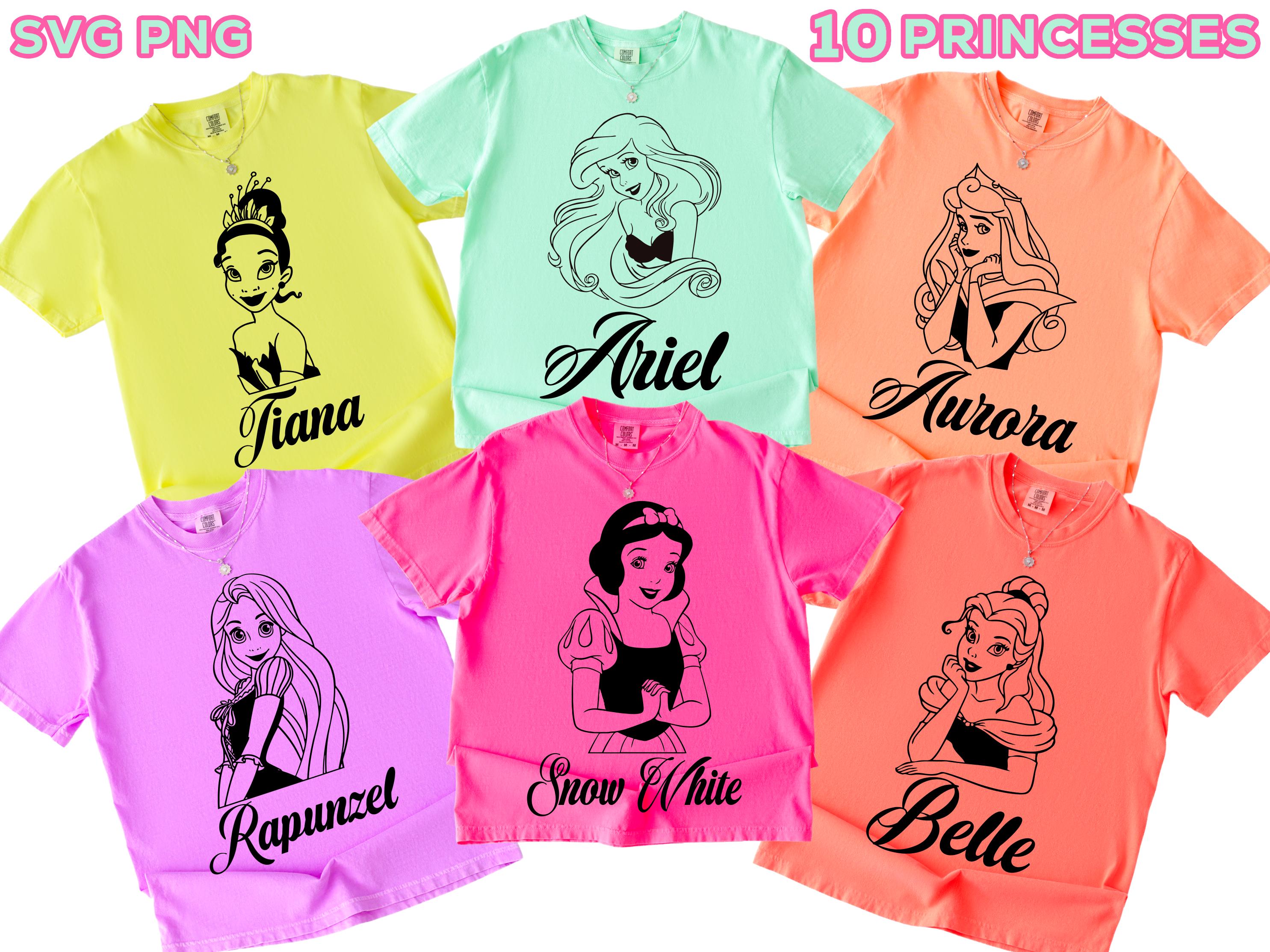 Princess Bundle SVG, Digital Belle Ariel Cinderella Jasmine Rapunzel ...