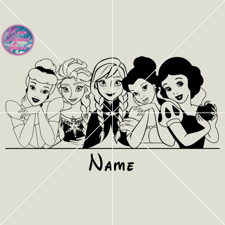 Custom Name Disneyy Princesses Svg Png AI EPS, Disneyy Princesses ...