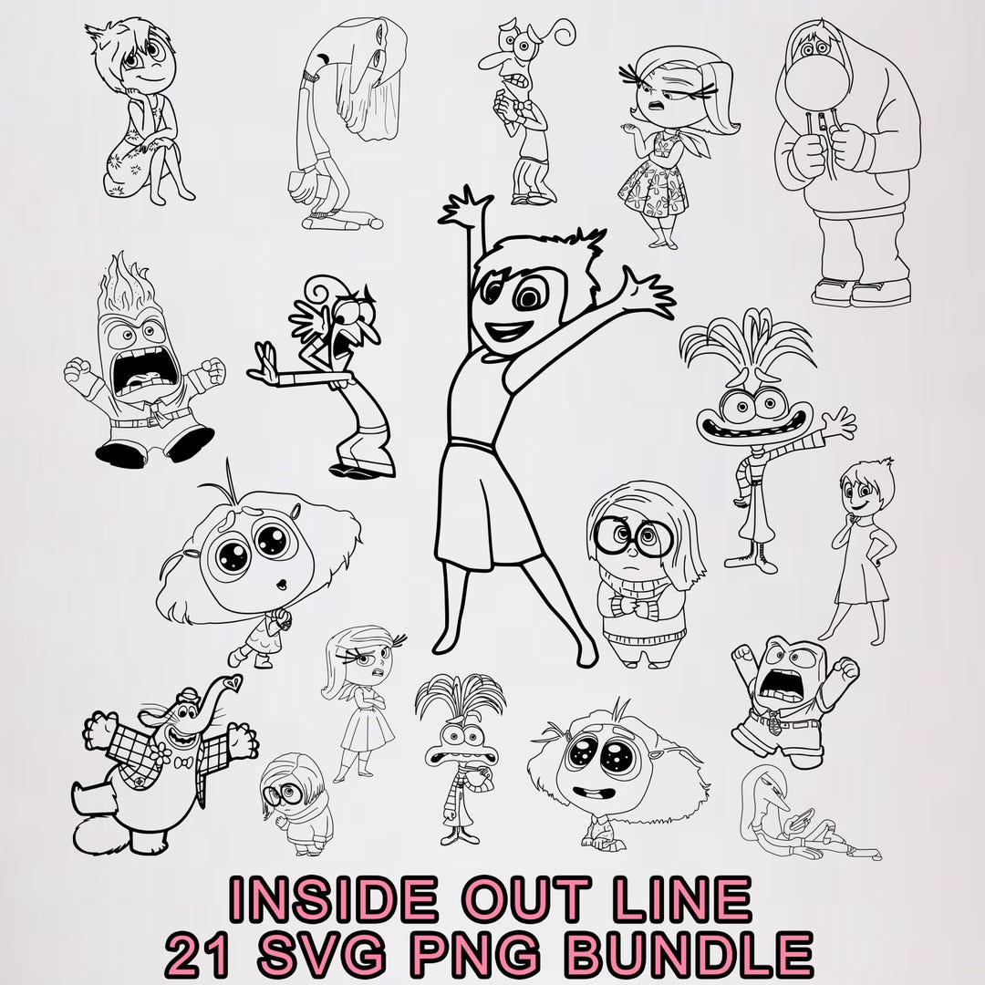 Inside Out 2 Line svg Bundle, Inside Out 2 Bundle svg, Inside Out 2 svg ...