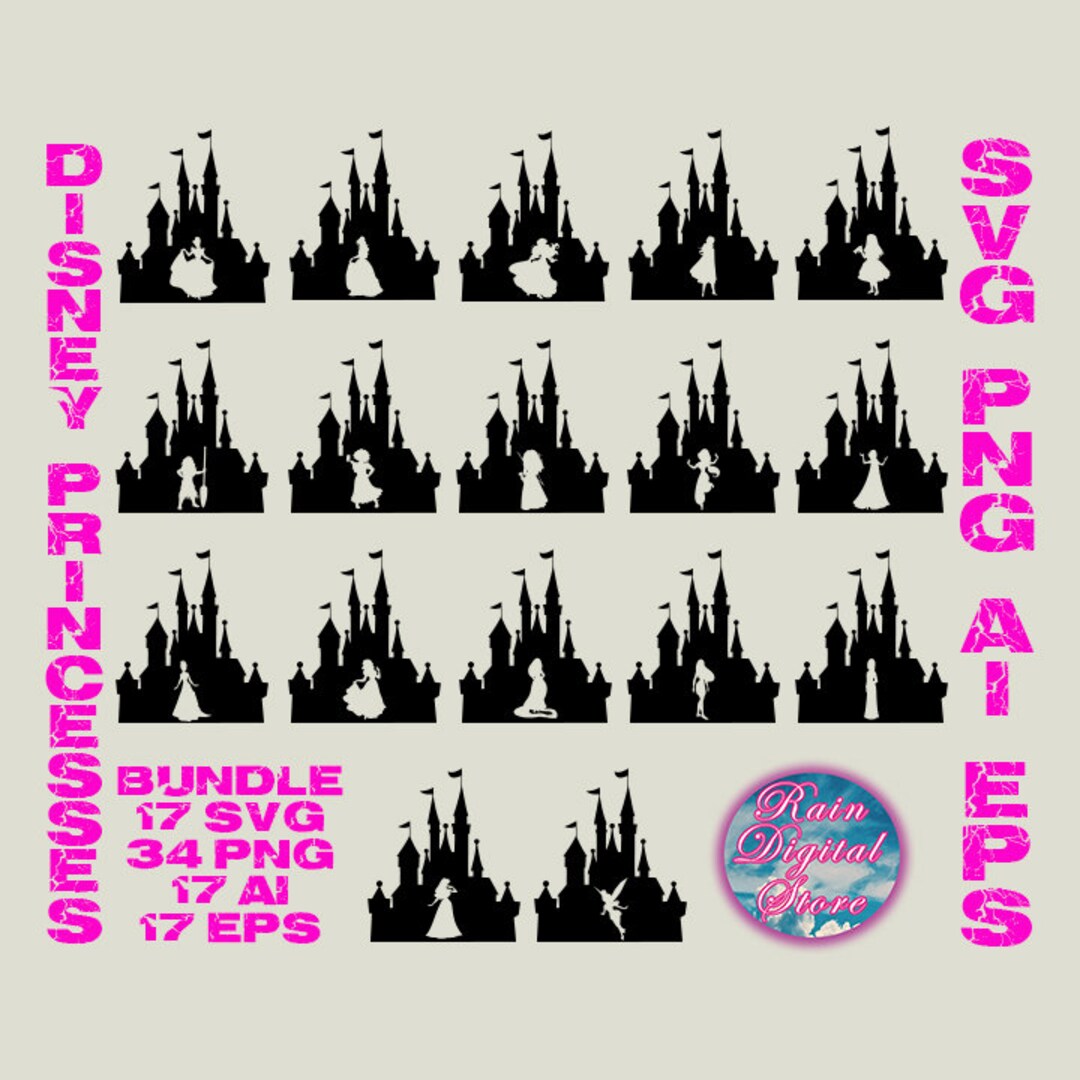 Castle Princesses Svg Bundle, Castle Princesses Clipart, Princesses ...