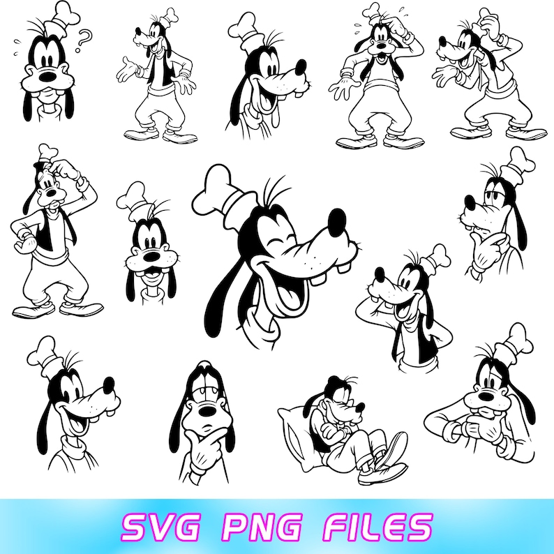 Goofy Bundle SVG PNG, T-shirt Designs, Cricut File - Etsy