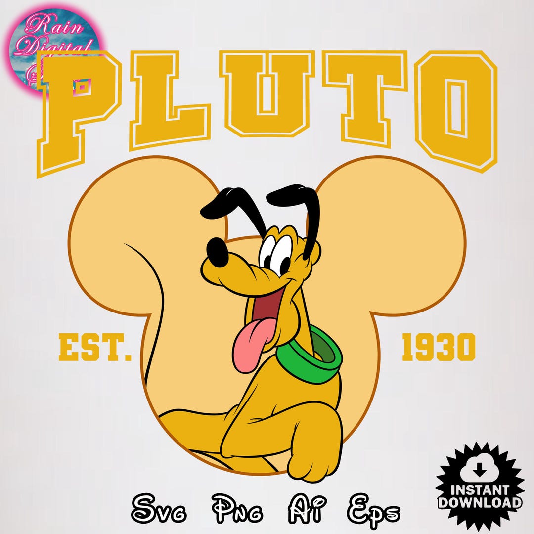 Pluto Est 1930 Svg, Pluto Mouse Head Svg, Pluto Svg, Pluto Shirt Svg, Pluto Mouse Head Est 1930 ...