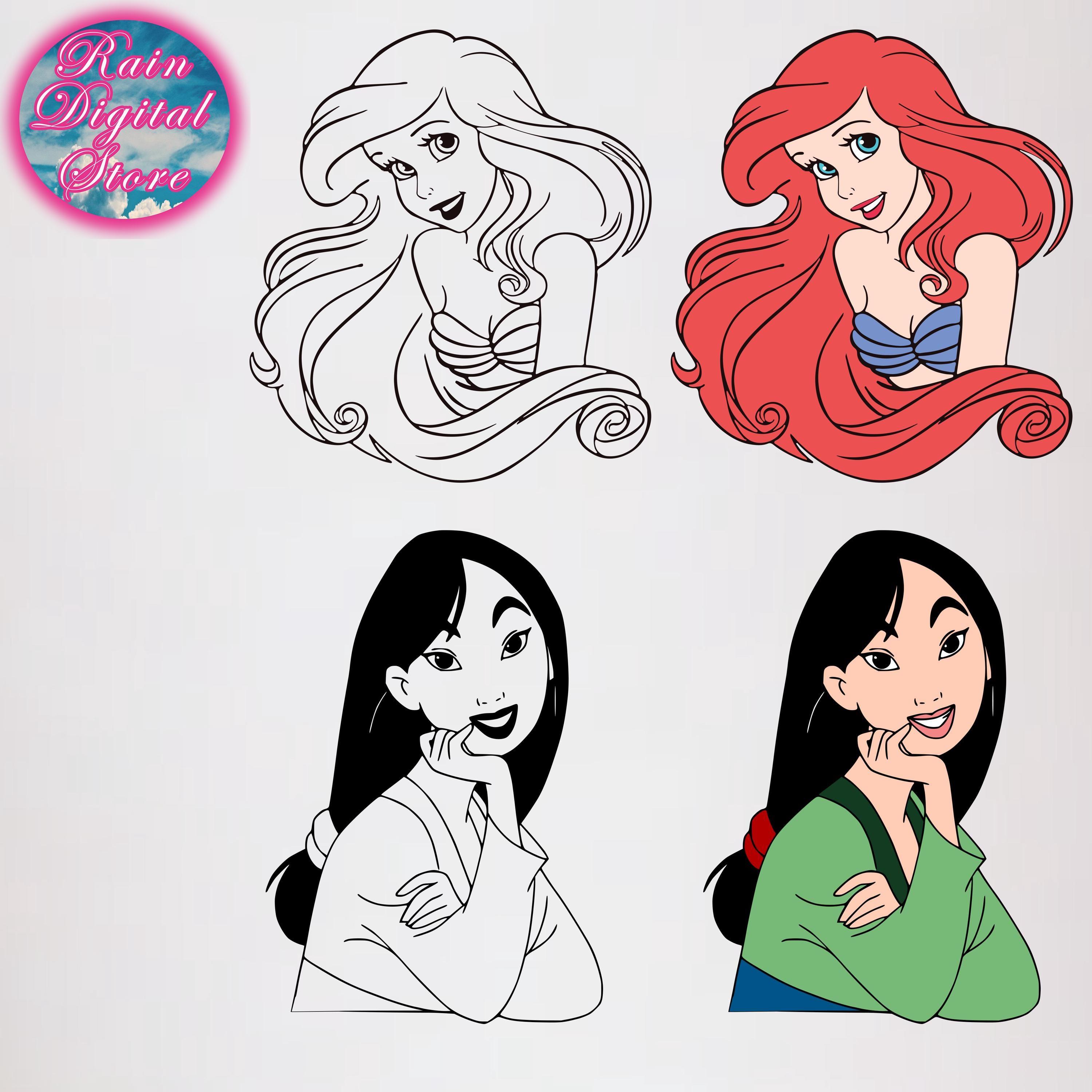 Princesses Svg Bundle, Princesses Silhouette Svg Files, Bundle ...