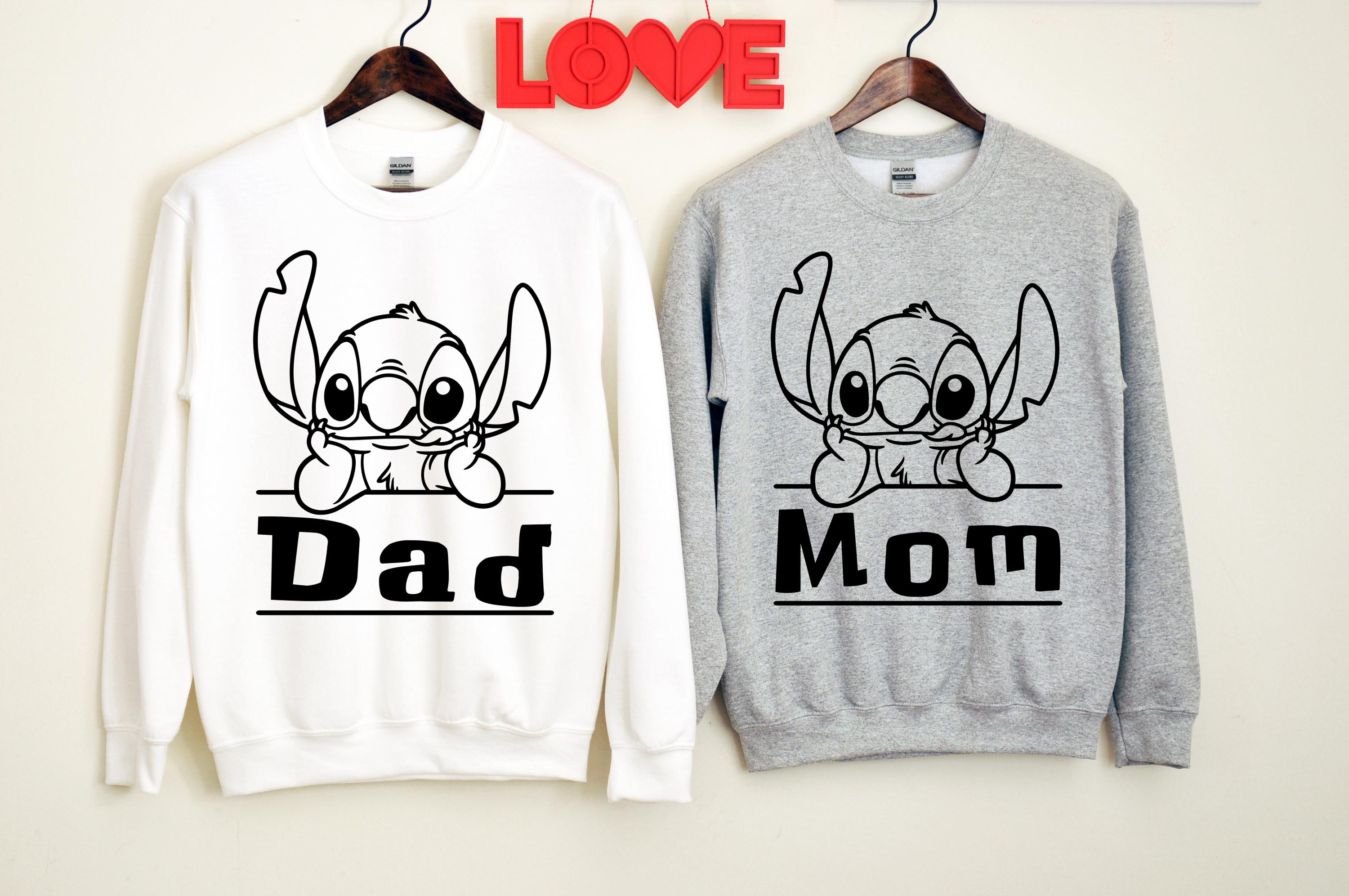 Stitch Mom Dad Bundle Svg Png, Mom Stitch Svg, Dad Stitch Svg, Stitch ...