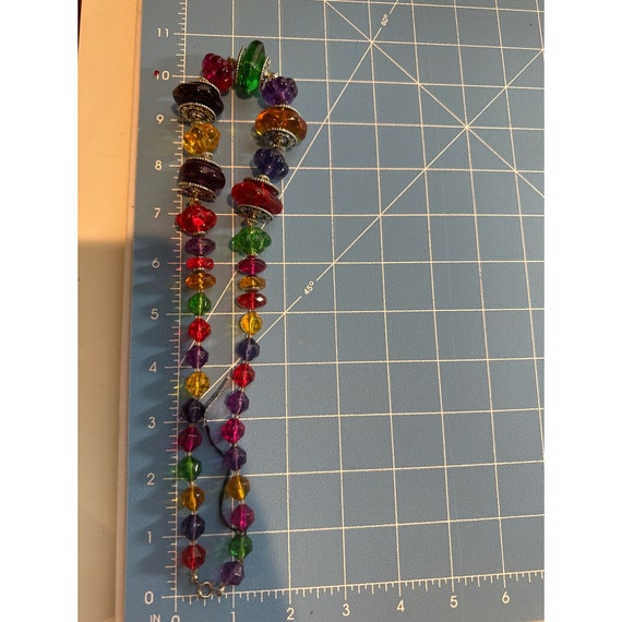 Vintage Retro Colorful Lucite Necklace - Gem