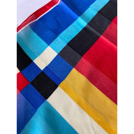 Vintage Color Fusion Primary Color Blocks Scarf Gem