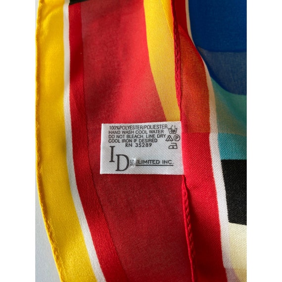 Vintage Color Fusion: Primary Color Blocks Scarf - Gem