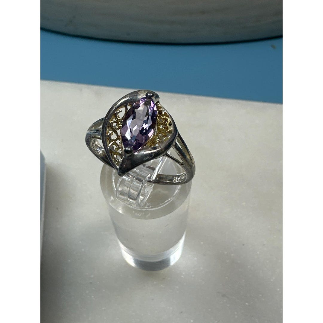 Vintage Avon Sterling Silver Genuine Amethyst Filigree Ring - Etsy