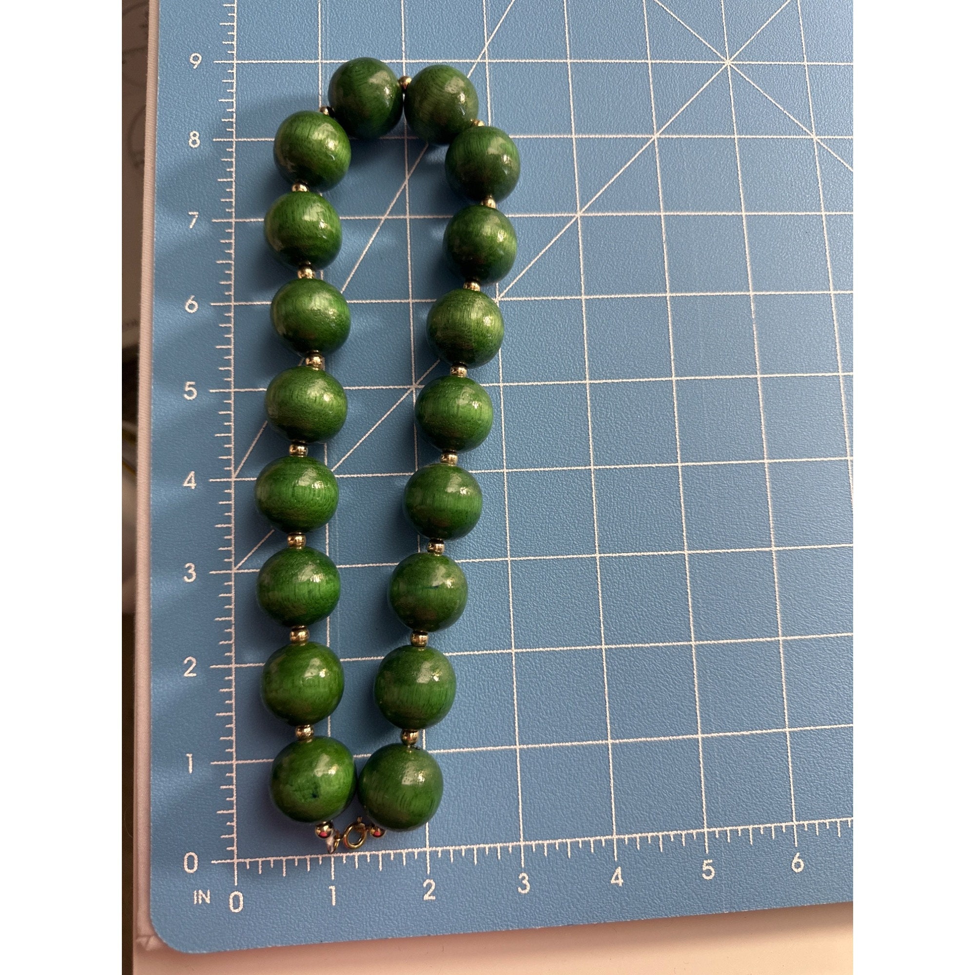 Vintage Lightweight Wood Bead Necklace - Etsy