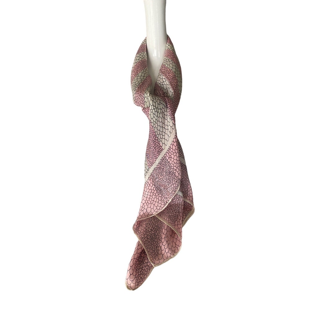 Vintage Sunburst Serenity: Pink and Beige Striped Scarf - Etsy