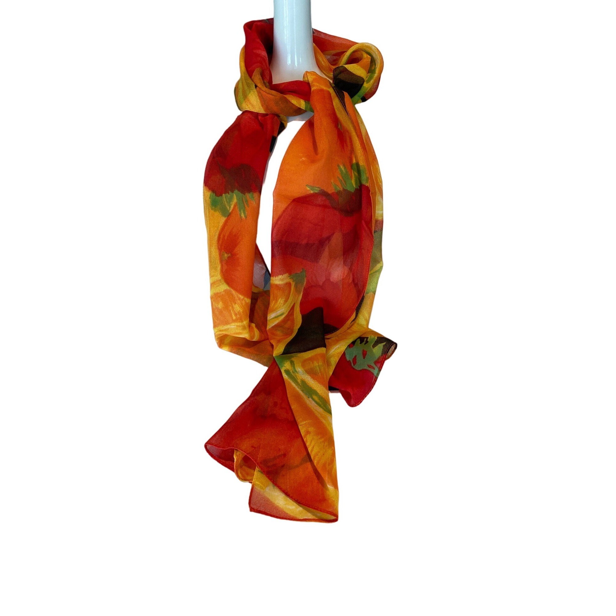 Vintage Citrus Splash: Italian-made Fruit Print Scarf - Etsy