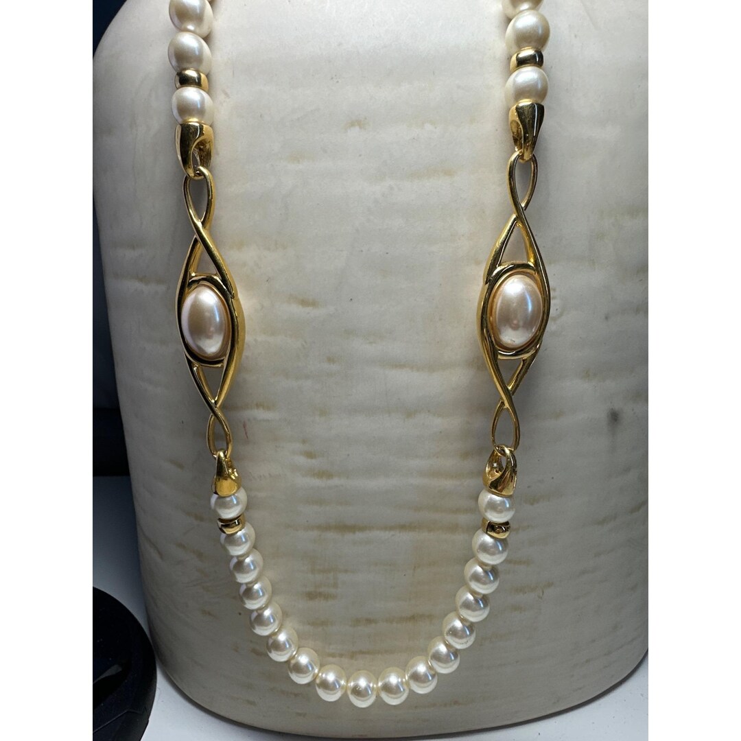 Vintage Napier Pat Pending Faux Pearl Necklace - Etsy