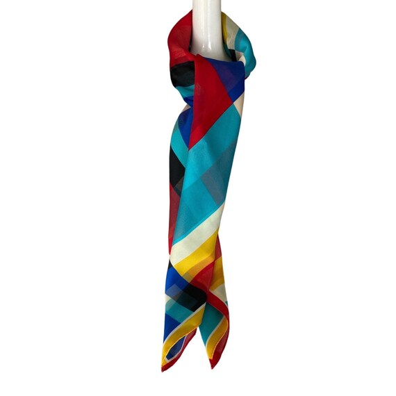 Vintage Color Fusion: Primary Color Blocks Scarf - Gem