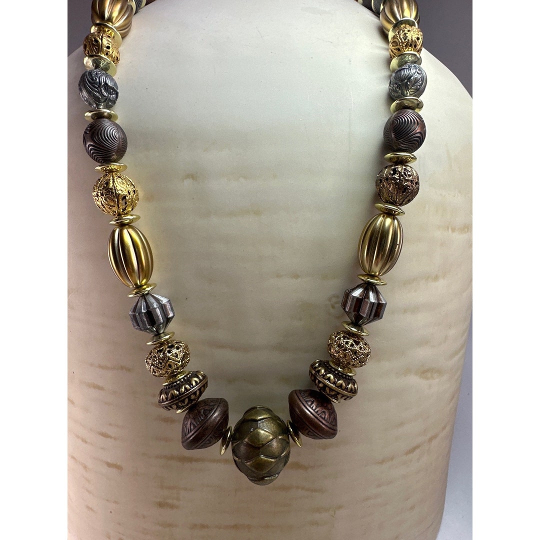 Vintage Exotic Bead Necklace - Etsy