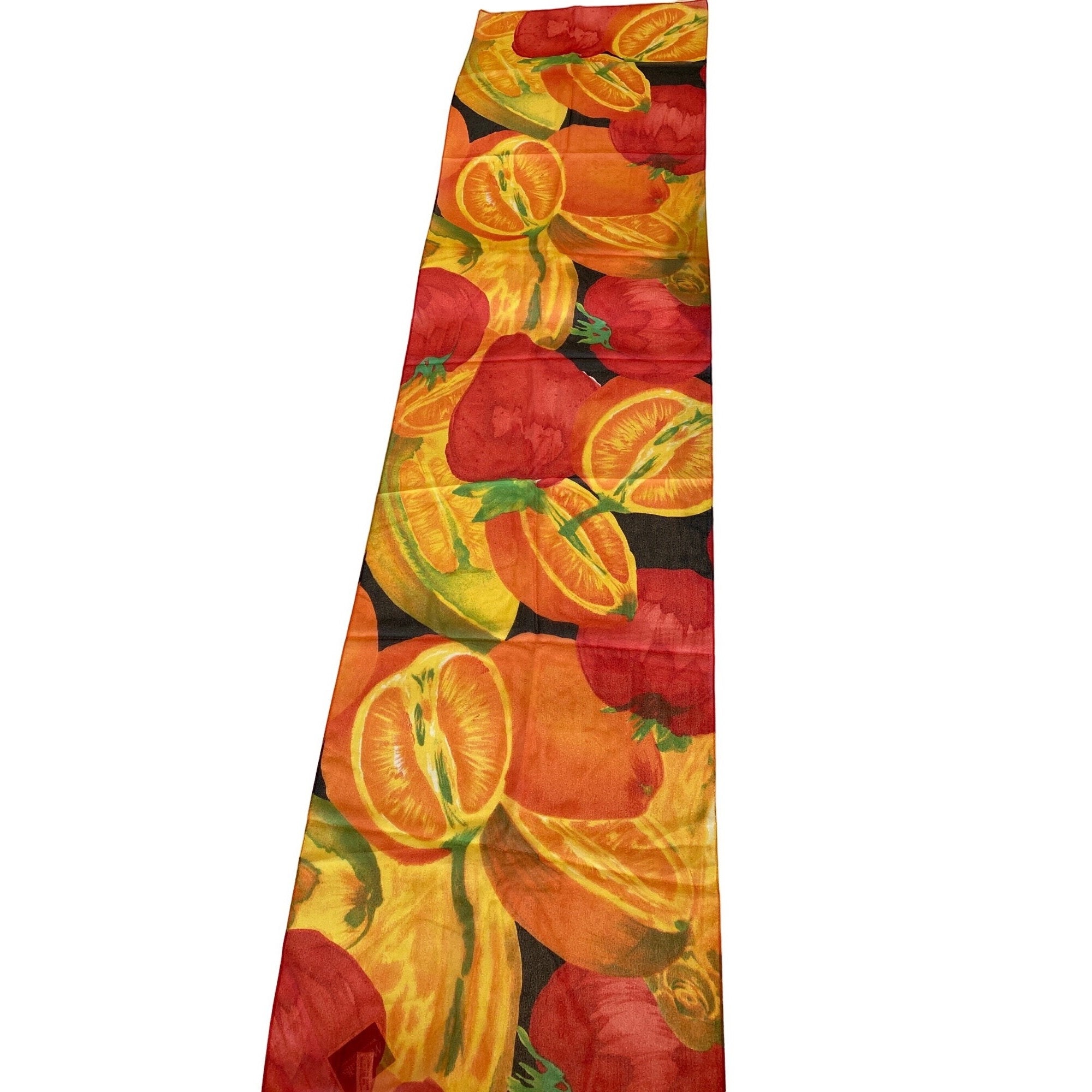 Vintage Citrus Splash: Italian-made Fruit Print Scarf - Etsy
