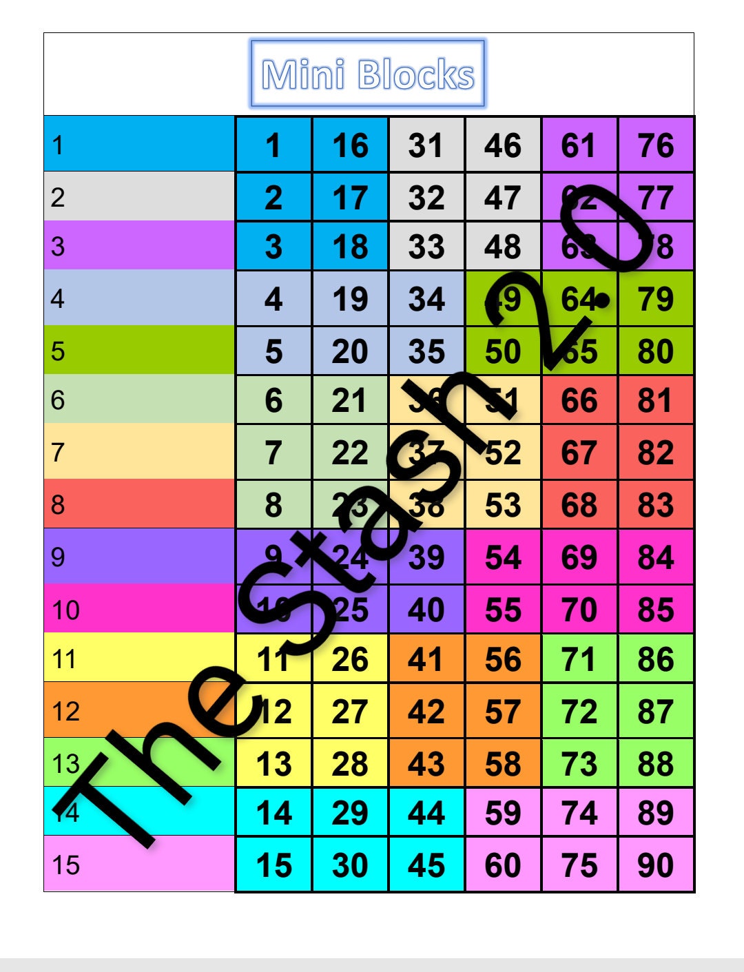 15 Line Mini Block Bingo Sheet Boards Mixed and Straight - Etsy Canada