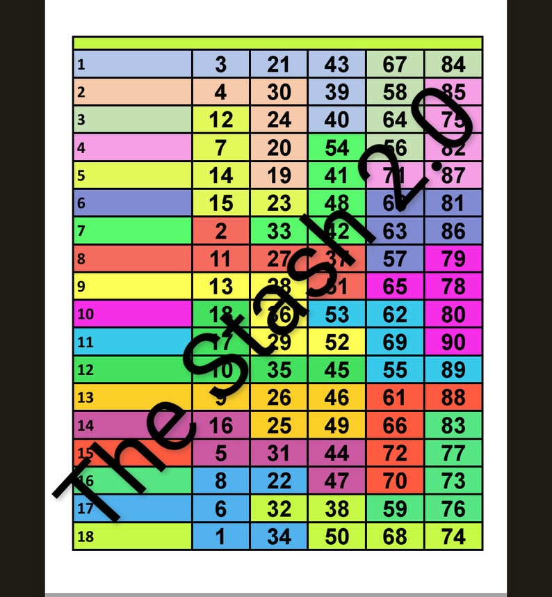 18 Line Tetris Bingo Board Straight and Mixed Sheets - Etsy