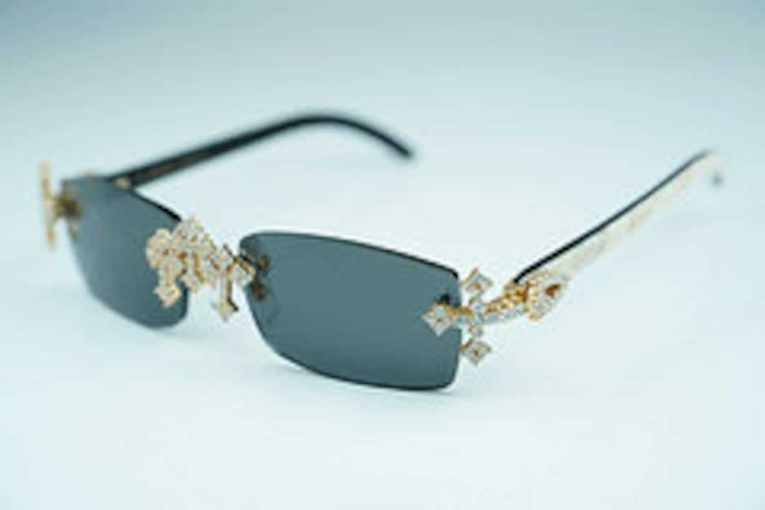 Diamond Cross White and Black Buffs Carti Sunglasses /gold - Etsy