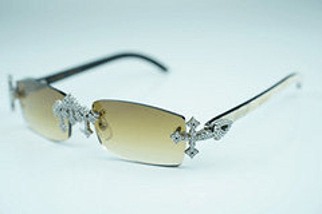 Diamond Cross White and Black Buffs Carti Sunglasses /silver - Etsy