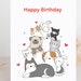 Printable Happy Birthday Card With Adorable Group of Dogs and Cats - Etsy