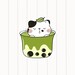 Cute Cat Matcha Tea Latte Set of 6 Stickers Kawaii - Etsy