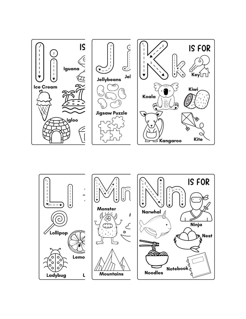 Digital, Printable Alphabet Coloring Pages - 26 Pages - Etsy