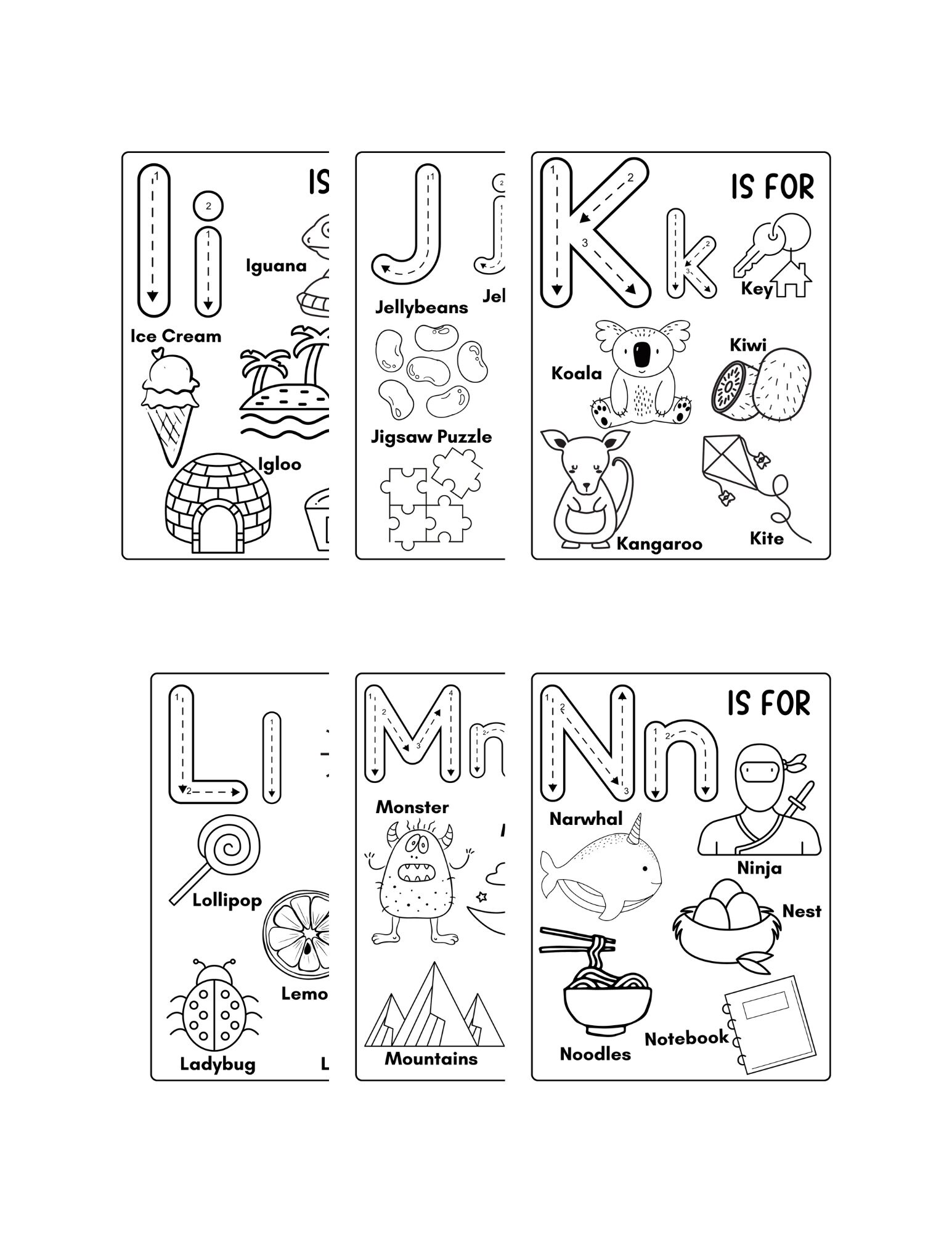 Digital, Printable Alphabet Coloring Pages - 26 Pages - Etsy