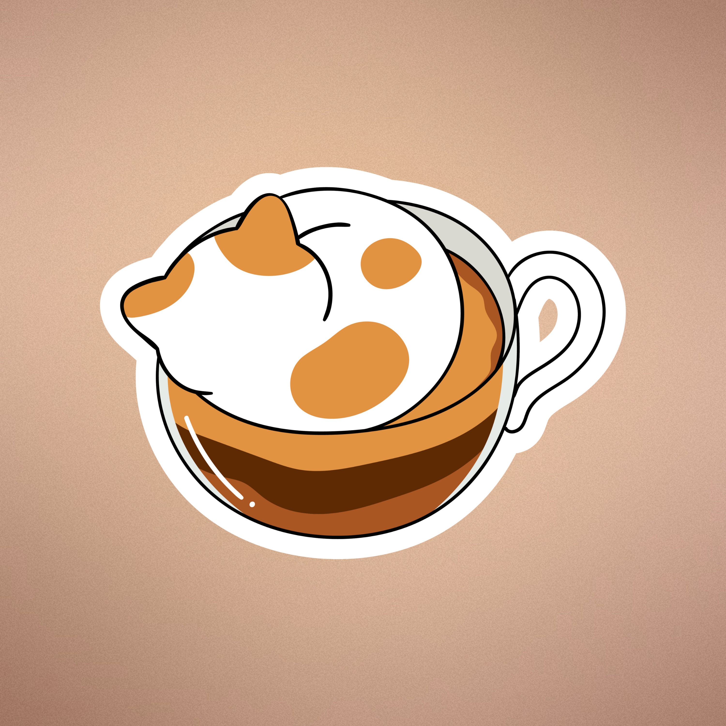 Set of 6 Cute Coffee Cat Stickers Kawaii Waterproof Vinyl - Etsy