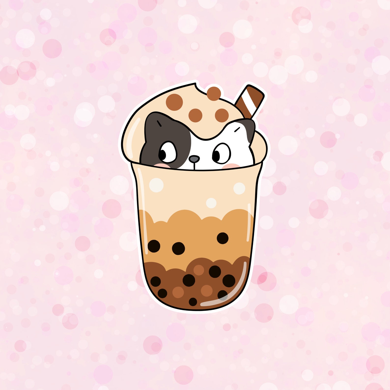 Set of 6 Cute Bubble Tea Cats Stickers | Kawaii | Waterproof, Vinyl - Etsy