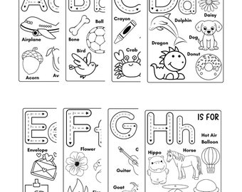 Printable Food Alphabet Coloring Pages - Etsy
