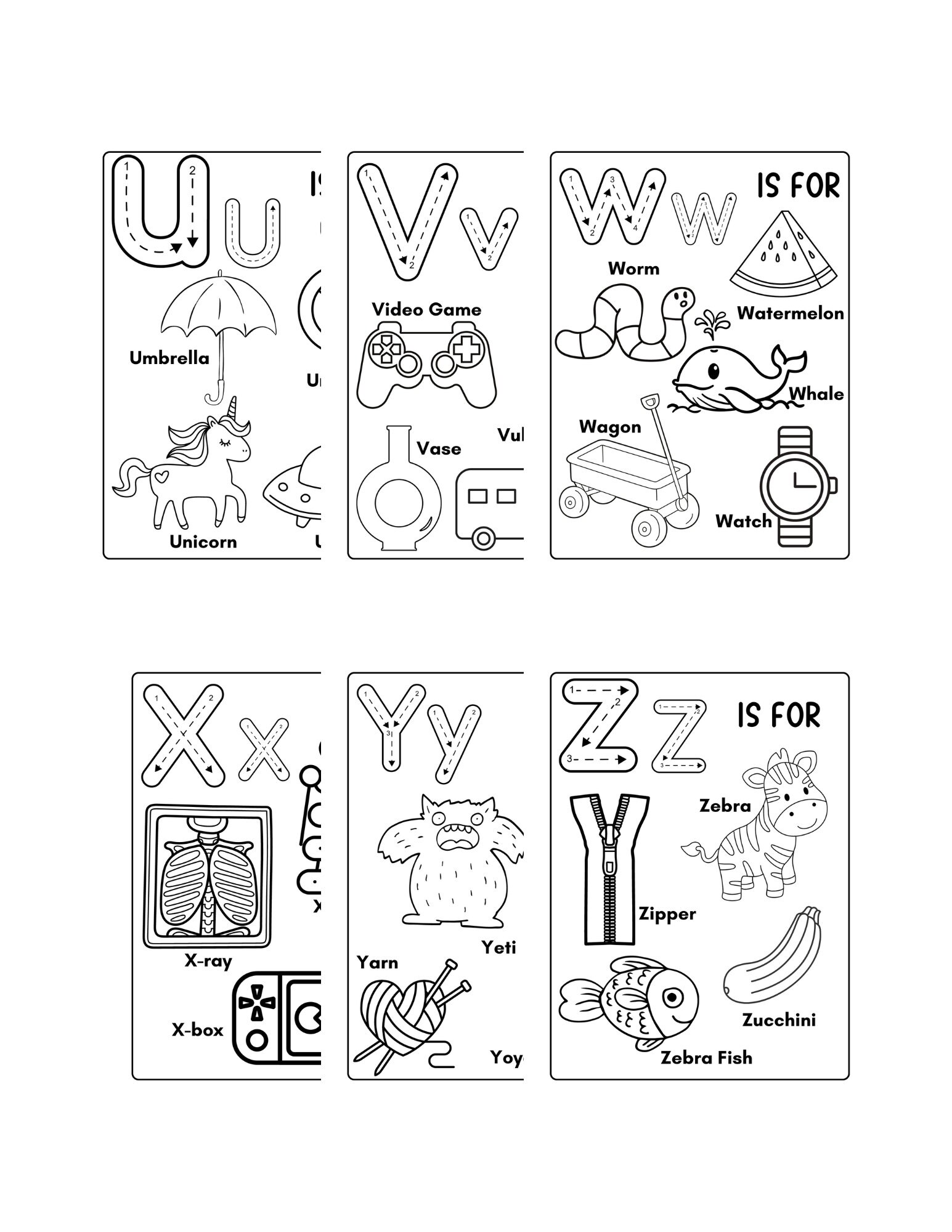 Digital, Printable Alphabet Coloring Pages - 26 Pages - Etsy