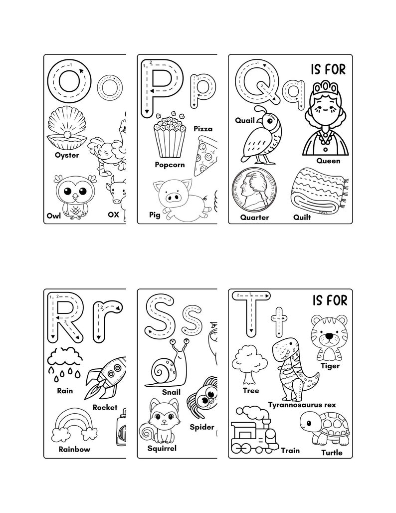 Digital, Printable Alphabet Coloring Pages - 26 Pages - Etsy