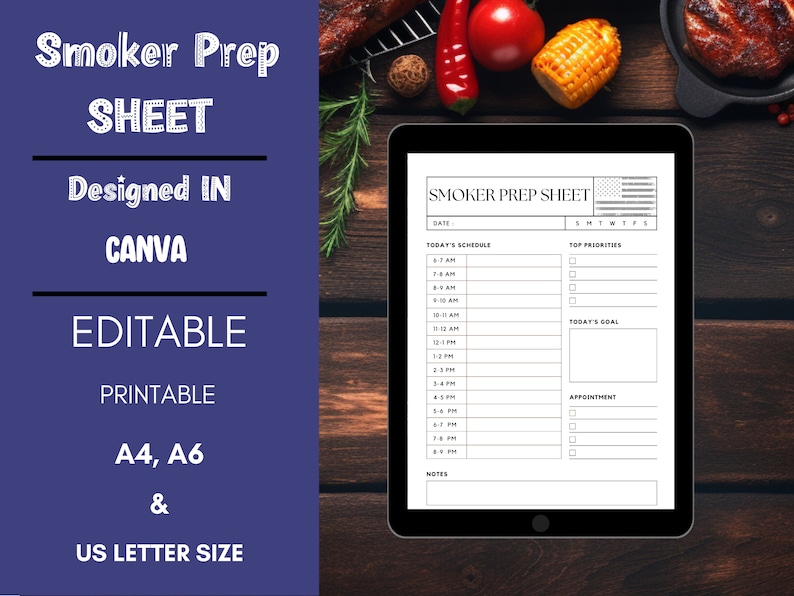Smoker Logbook | BBQ Journal | Bbq Schedule | Printable | Editable PDF ...