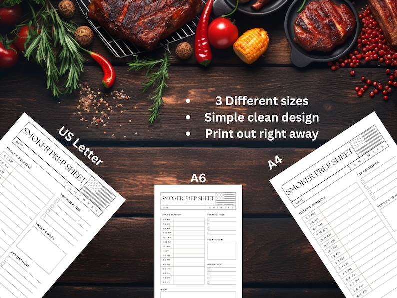 Smoker Logbook | BBQ Journal | Bbq Schedule | Printable | Editable PDF ...