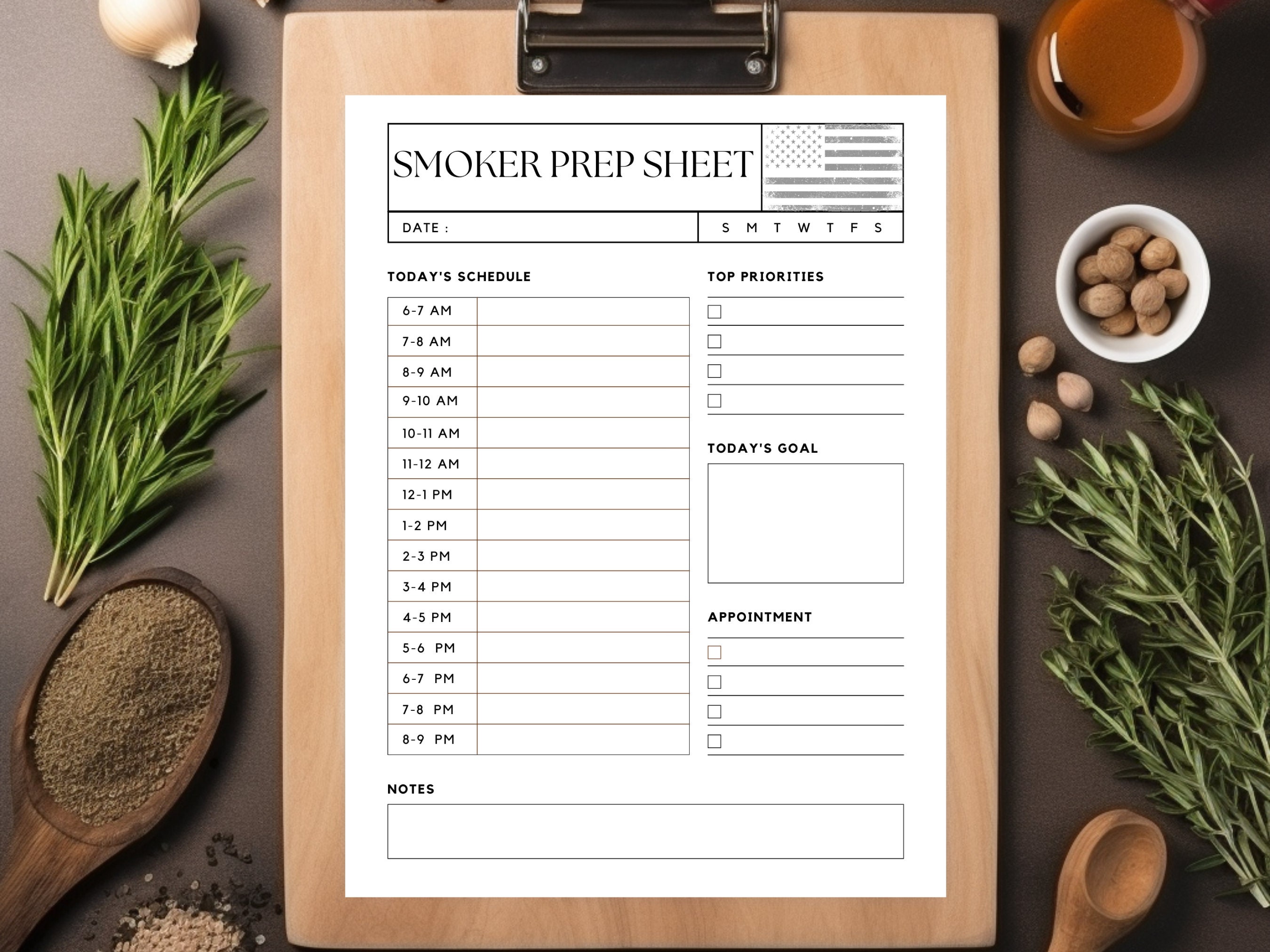Smoker Logbook | BBQ Journal | Bbq Schedule | Printable | Editable PDF ...