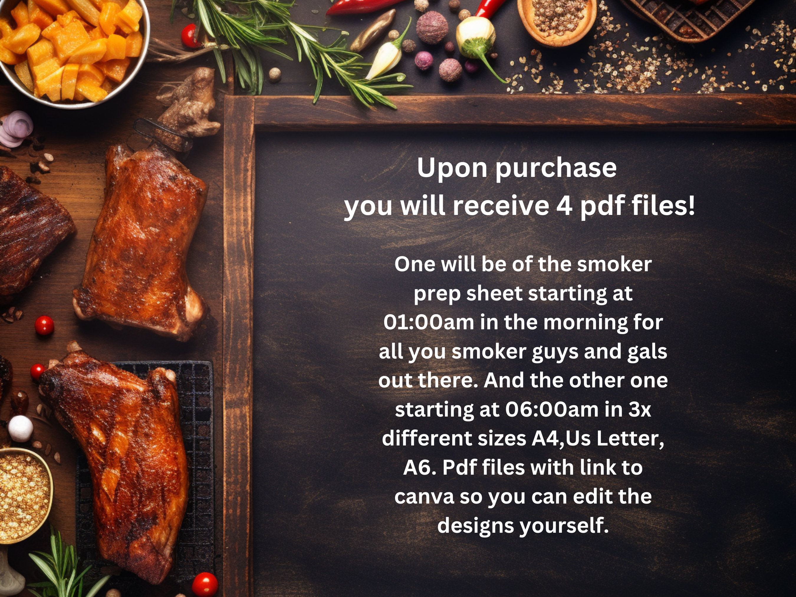 Smoker Logbook | BBQ Journal | Bbq Schedule | Printable | Editable PDF ...