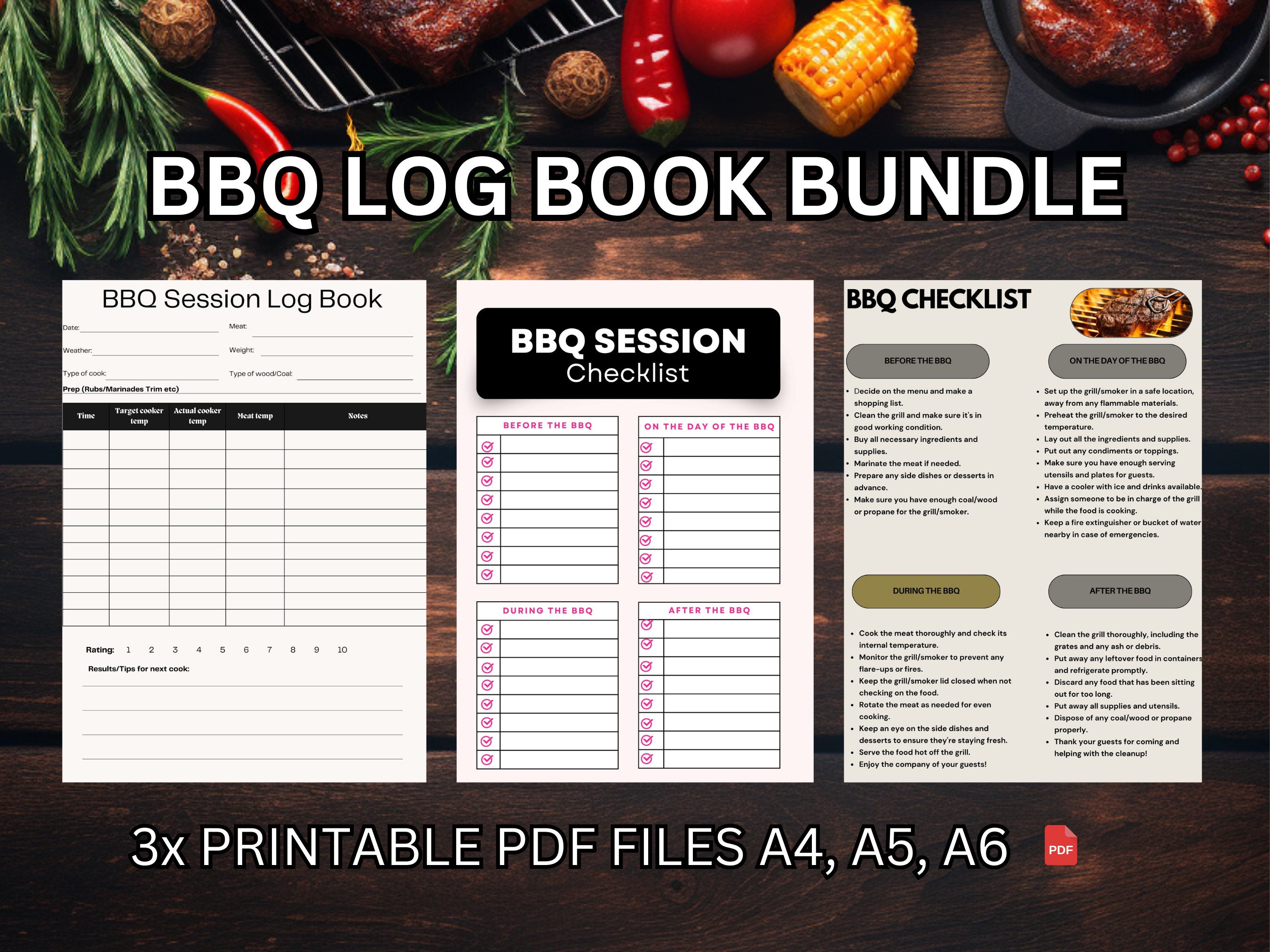 BBQ Logbook | BBQ Journal | Printable PDF Digital Download - Etsy