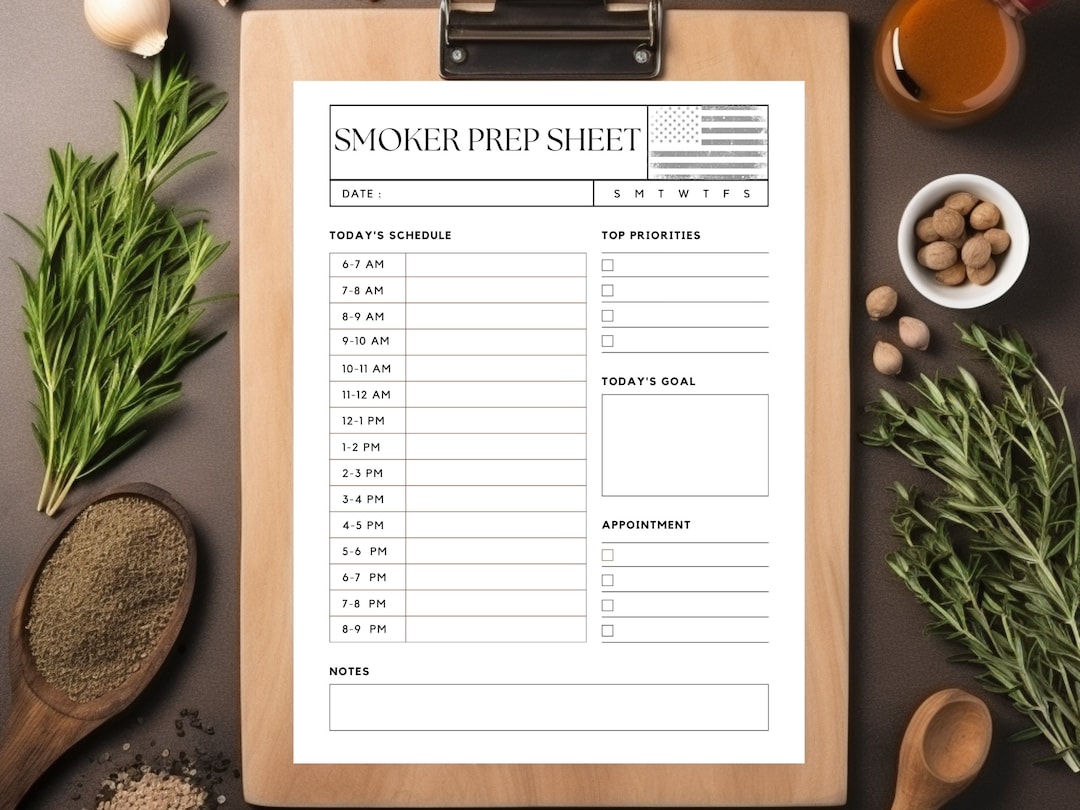 Smoker Logbook | BBQ Journal | Bbq Schedule | Printable | Editable PDF ...