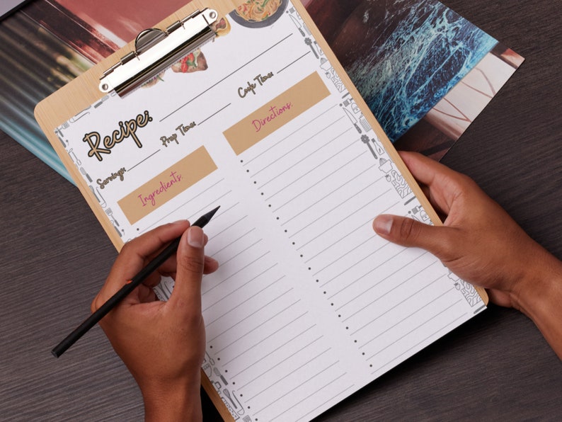 EDITABLE Recipe Card Template, Recipe Template,printable, A4, US Letter ...