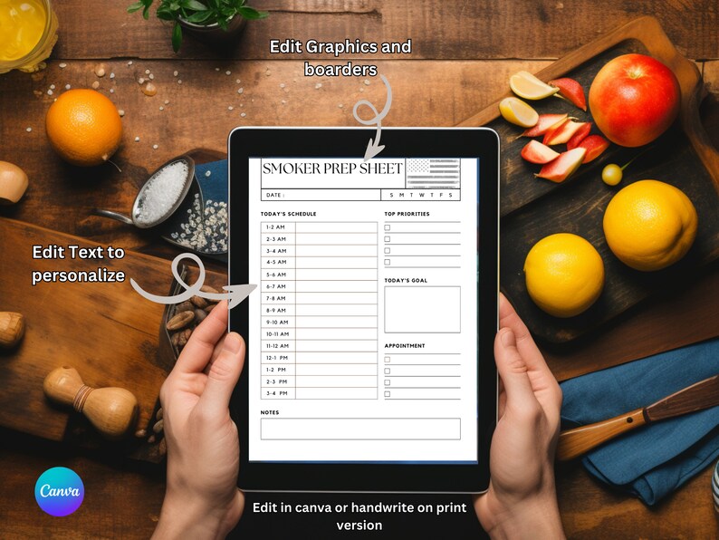 Smoker Logbook | BBQ Journal | Bbq Schedule | Printable | Editable PDF ...