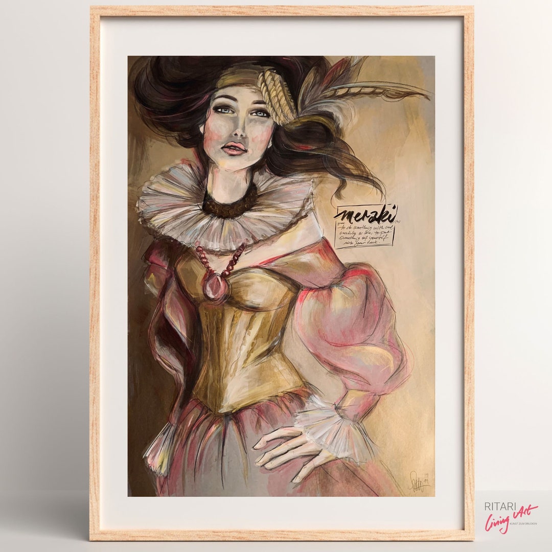 Digital Print A4 From the Original MERAKI Modern Baroque Painting ...