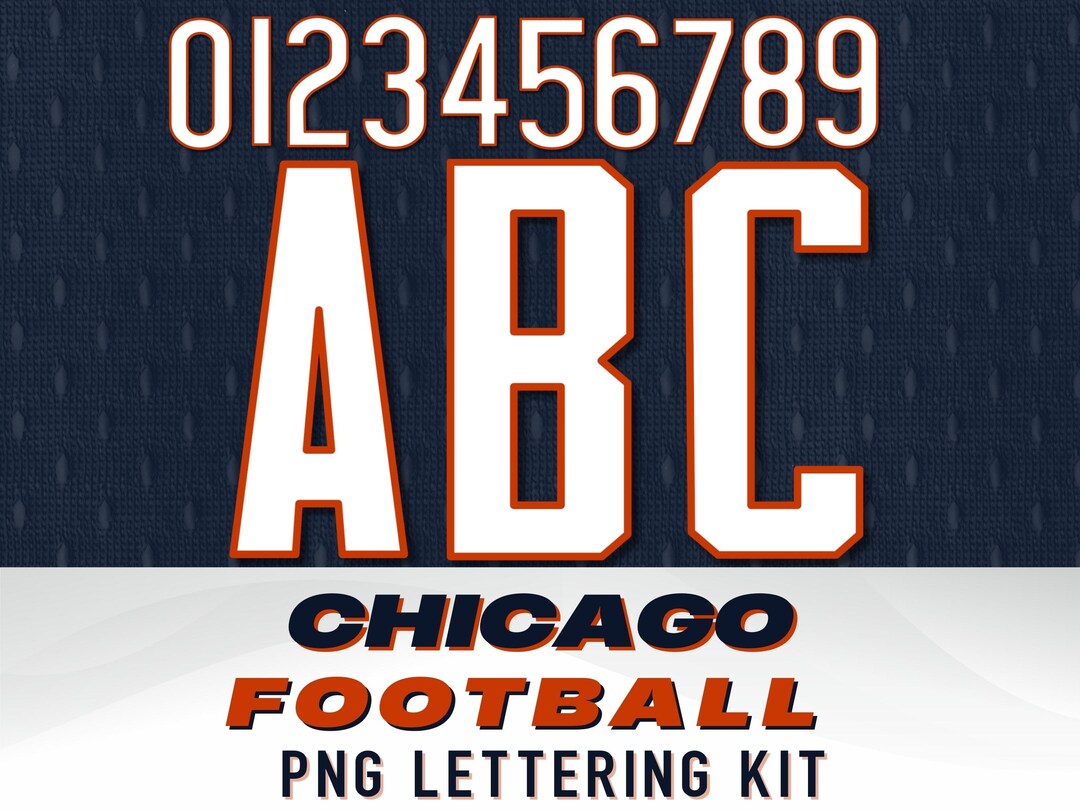 Chicago Football Jersey Font: PNG Letters & Numbers (digital Download ...